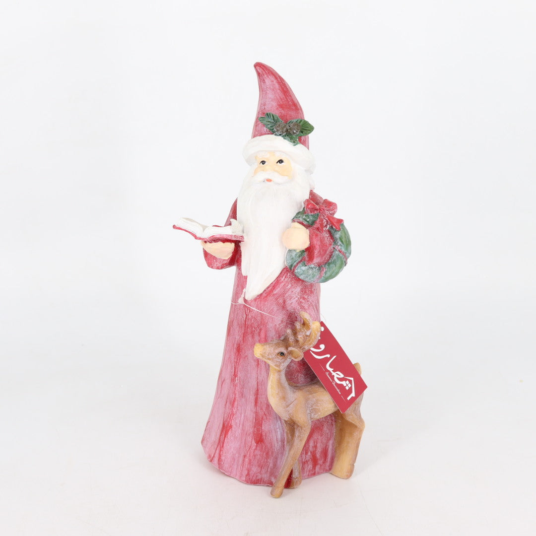 Polyresin Santa With Reindeer – Masarweh Store